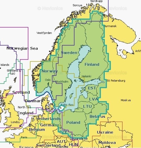 Navionics Large+ Baltic Sea Depth Chart